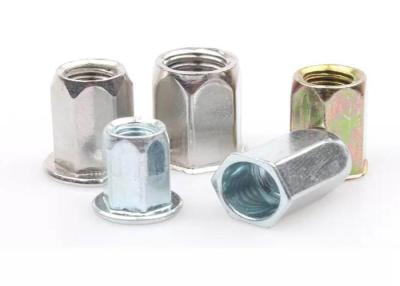 China Carbon Steel Class 4.8 Hexagon Flat Head Rivet Nut M6 Rivet Nut High Strength for sale