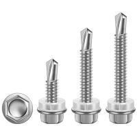 China 4.2 18-8 Stainless Steel SS Flange Pan Head Drilling Screw With EPDM Washer DIN7504 for sale