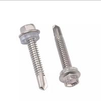 China 4.2 18-8 Stainless Steel SS Flange Pan Head Drilling Screw With EPDM Washer DIN7504 for sale
