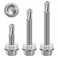 China 4.2 18-8 Stainless Steel SS Flange Pan Head Drilling Screw With EPDM Washer DIN7504 for sale