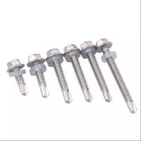 China 4.2 18-8 Stainless Steel SS Flange Pan Head Drilling Screw With EPDM Washer DIN7504 for sale