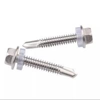 China Stainless steel ASME AISI SS400 SUS410 Hex Flange Head Self Drilling Screws  DIN7504 for sale
