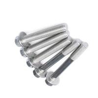 China Gr2 Gr5 Grade 2 Grade 5 Titanium alloy Steel Anodized Hex Head Flange Bolt DIN6921 for sale
