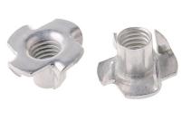 China M10 M12 Stainless Steel Polishing 4 Claw Furniture Tee Nuts with Pronge DIN1624 for sale