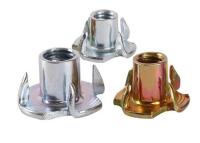 China M6 M8 Steel  4 Claw 4 Prong Furniture Tee Nut with Pronge Yellow Blue White Zinc PlatingDIN1624 for sale