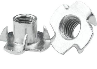 China M10 M12 Stainless Steel Polishing 4 Claw Furniture Tee Nuts with Pronge DIN1624 for sale