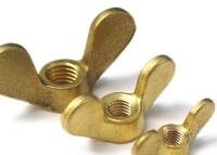 China M4 M6 H59 H62 Wing Nut Brass Bronze Copper Alloy Steel Yellow Zinc Plating Edged DIN315 for sale