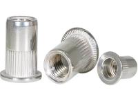 China Aluminum Alloy 6061 7075 Anodized  plain Small Flat Head Serrated Rivet Nuts for sale