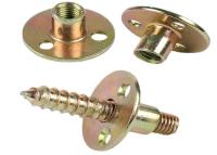 China Customization nuts flange screws three holes iron plate furniture round baseMetal  T nuts for sale