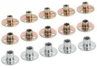 China Customization nuts flange screws three holes iron plate furniture round baseMetal  T nuts for sale