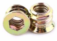 China M2 M5 M6  Yellow Coating Hexagon Flat CSK Head Insert Metal  Nut Steel C1010 C1035 for sale