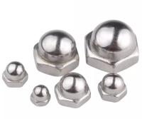 China M8 M10 Carbon Steel Hex Domed Cap Metal Nut Black White Zinc Plated Zn DIN1587 for sale