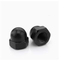 China Metric Threaded M5 M6 B7 Carbon Steel Metal Hexagon Cap Nut with Black Oxide Finish DIN1587 for sale
