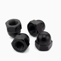 China Metric Threaded M5 M6 B7 Carbon Steel Metal Hexagon Cap Nut with Black Oxide Finish DIN1587 for sale