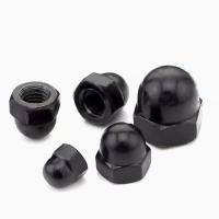 China Metric Threaded M5 M6 B7 Carbon Steel Metal Hexagon Cap Nut with Black Oxide Finish DIN1587 for sale