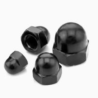 China Metric Threaded M5 M6 B7 Carbon Steel Metal Hexagon Cap Nut with Black Oxide Finish DIN1587 for sale