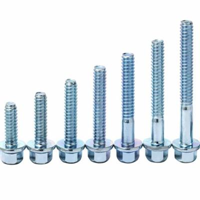 China Metal M4 M6 Carbon Steel Blue White Galvanized Hex Flange Bolt With Nut DIN6921 for sale