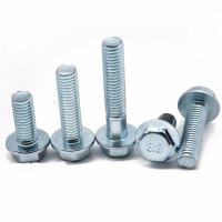 China Metal M4 M6 Carbon Steel Blue White Galvanized Hex Flange Bolt With Nut DIN6921 for sale