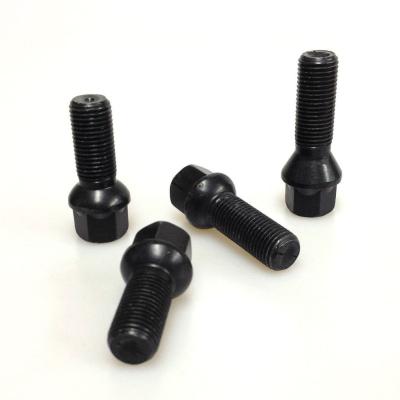 China M12 M16 Carbon Steel Black Oxide Wheel Lug Hug Metal Bolt Screw Iron Steel ASTM 193 B7 for sale