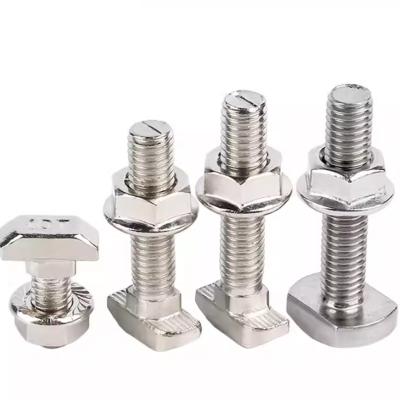 China M12 M16 Hammer Head T Bolt Aluminum anodized 6061 7075 With Nut Washer Aluminium for sale