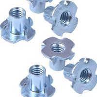 China M5 M6 M8 Steel Zinc Plating 4 Claw Prong Furniture Tee Metal Nut ASTM B7 B7M A325 DIN1624 for sale