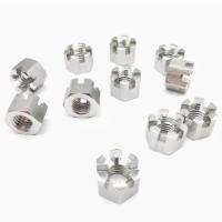 China M8 M10 Stainless Steel Plain Polishing Hexagon Slotted Nut SS201 SS304 SS316 DIN935 for sale