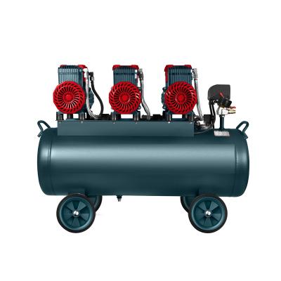 China Oil Free Piston Air Pressure Machine 1100W*3 280*700 Tank Silent High Airflow 90L/min for Factory Use for sale