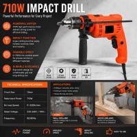 China 710W Professional Impact Drill Electric Hammer Drill 13mm Chuck Variable Speed Power Tool for Home Renovation for sale