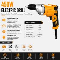 China Corded Electric Impact Drill Variable Speed Power Drill Handheld Drilling Tool for Wood Metal Plastic Furniture Installation for sale