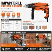 China 500W Multi Function Impact Drill 13mm Chuck Electric Power Drill for Concrete Brick Wood and Metal for sale