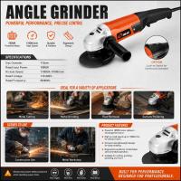 China 1050W Professional Brushless Corded Angle Grinder 115mm High Speed with Lock on Switch for Metalworking for sale