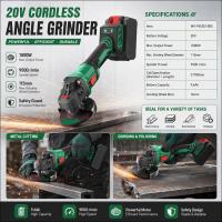 China Industrial Professional 20V Brushless Cordless Angle Grinder 115mm 1000W High Speed Power Tool for Rust Removal & Polishing for sale