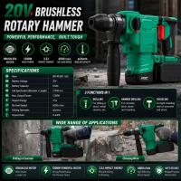 China Industrial 20V Cordless Rotary Hammer 26mm Brushless Electric Hammer Drill for Concrete, Brick & Masonry Work for sale