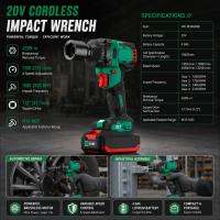 China Industrial 21V Brushless Professional Grade Impact Wrench 650N.m Breakaway Torque 1/2