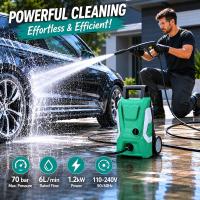 China 110-240V AC 50/60Hz Electric High Pressure Washer 70bar 6L/min 1.2kW Portable Model WII-QXJ-7100 for Car Home Garden Cleaning for sale