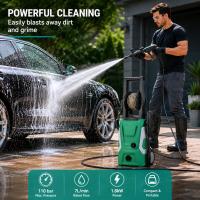 China 110-240V AC 50/60Hz Electric High Pressure Washer 110bar 7L/min 1.8kW for Car Home Garden Patio Cleaning for sale