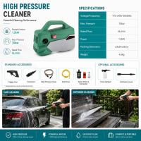 China 110-240V AC High Pressure Cleaner 70bar 1.2kW Portable Electric Power Washer 6L/min for Car Home Patio Outdoor Cleaning for sale