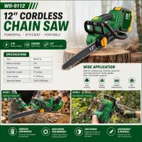 China Professional OEM 12 Inch Cordless Brushless Chainsaw 21V Lithium Battery 2200W 24.8m/s for Wood Cutting & Tree Pruning for sale