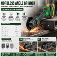 China Professional Brushless Cordless Angle Grinder 21V 6.0Ah 13000rpm for Metal Cutting Grinding Polishing for sale