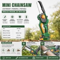 China 8 Inch Cordless Mini Chainsaw 21V Brushless Motor OEM Compatible Battery Handheld Electric Chain Saw for Garden Pruning Wood for sale