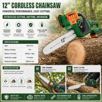 China 12 Inch Cordless Chainsaw 21V Makita Compatible Battery Powered Electric Chain Saw Model WII-8112 for Wood Cutting Tree Pruning for sale