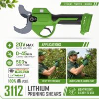 China Cordless Electric Pruning Shears Brushless Lithium 20V 45mm Cutting Size Anti-Slip Grip Plastic Fruit Tree Pruning Landscaping for sale