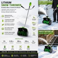 China Cordless Snow Thrower  20V Brushless Lithium 14