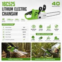 China 40V Cordless Brushless Chainsaw 1600W Professional Grade 16 in Guide Bar OEM Battery Not Included for Tree Felling & Log Cutting for sale