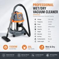 China 20L Vacuum Cleaner 1500W Powerful Suction 2000mmH20 220V-240V Stainless Steel Tank for Home Garage Workshop Cleaning for sale