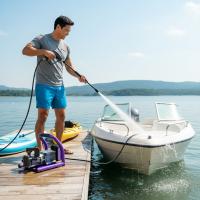China Cordless Brushless 21V Cleaning Machine Pressure Regulation 0-8L/min 0-65Bar Portable Power Washer for Car Patio & Outdoor Use for sale