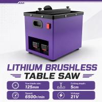 China 21V Cordless Brushless Table Saw 125mm Blade 5cm Cutting Depth Portable Lithium Mini Wood Saw for DIY Woodworking Projects for sale