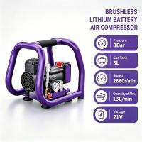China 3L Brushless 21V 8Bar 13L/min Mini Portable Air Compressor for Bike Motorcycle Tires for sale