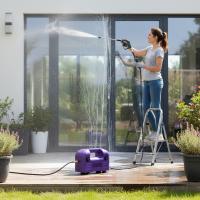 China 21V Cordless Brushless Cleaning Machine 65Bar High Pressure 8L/min 2880r/min Portable Power Washer Car Patio Outdoor Use for sale