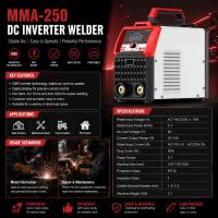China 250A MMA Welding Machine Dual Voltage 110V 220V Inverter Stick Welder with Anti Stick ARC Force for Construction Workshop Repair for sale